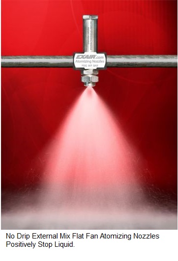 No Drip External Mix Narrow Angle Flat Fan Air Atomizing Nozzle